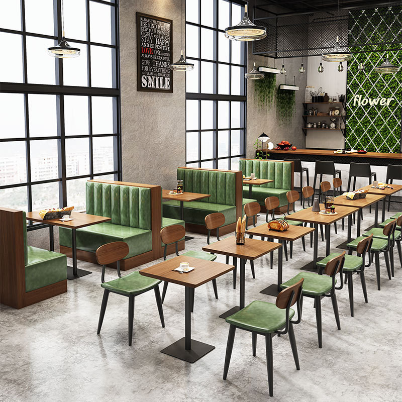 Coffee Shop Table and Chair Combination Western Restaurant Retro ...