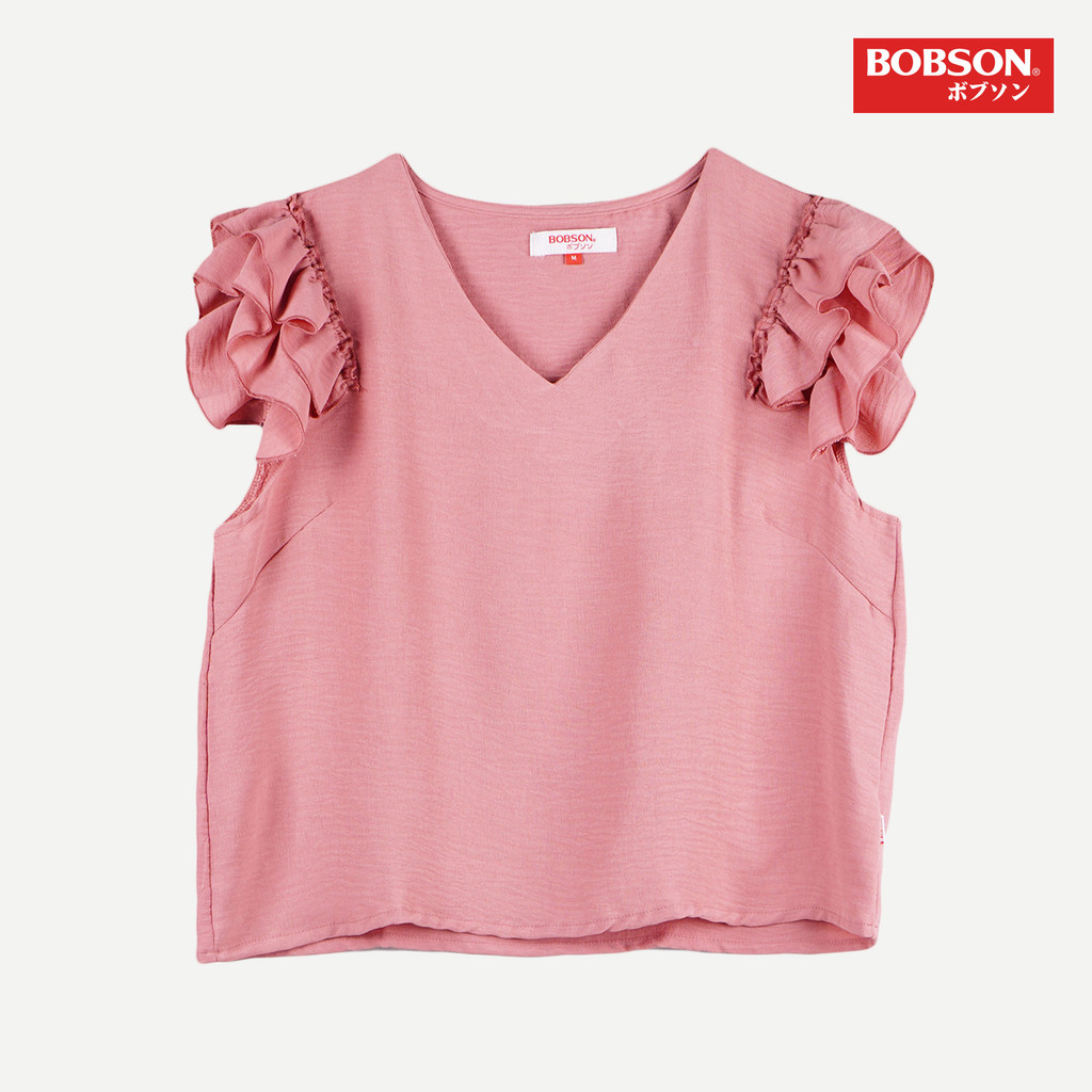 Bobson Japanese Ladies Basic Woven Shirt Boxy Fit 158209-U (Old Rose ...
