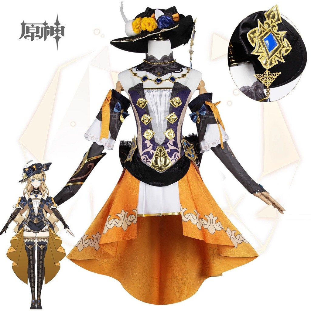 Yuanshen cos Fengdan Miss Navia cosplay Costume Full Set Game Two ...