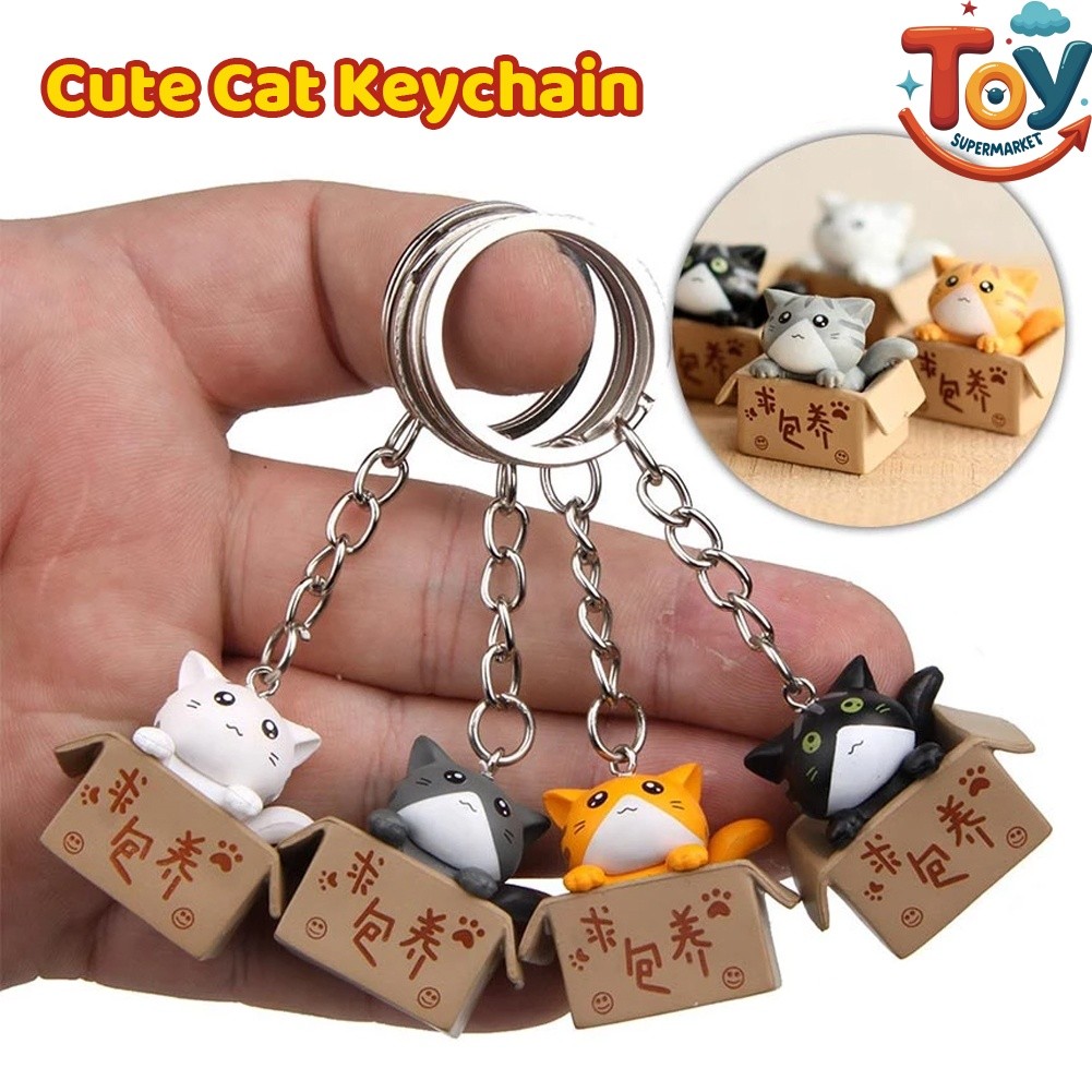 Ins Style Cute Cat Keychain Fun Creative Mini Cat Doll Accessories Gift ...