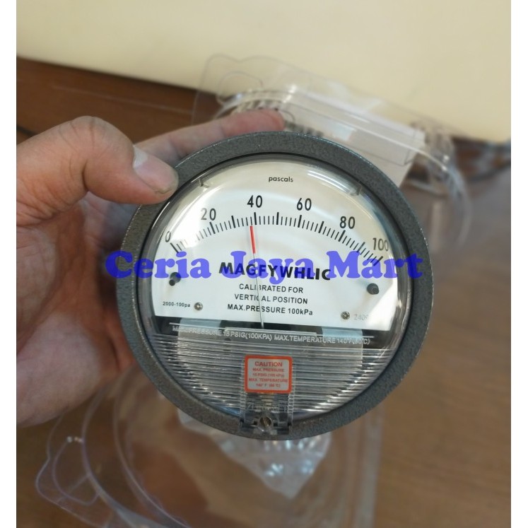 Magnehelic Pressure Gauge 0 to 100 Pascal Differential Pressure Gauge ...