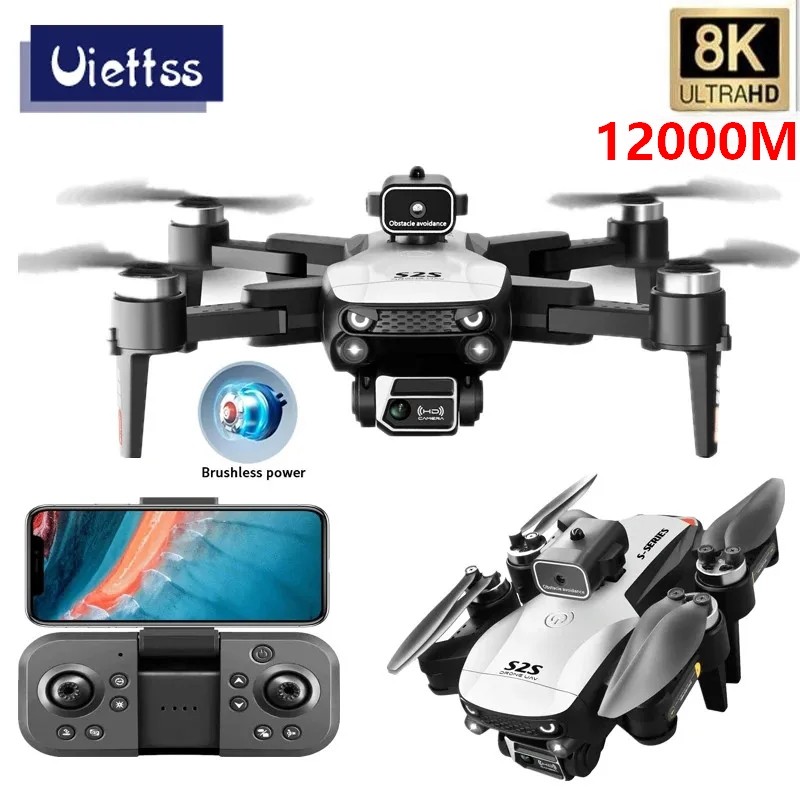 New S2S Mini Drone Profesional 8K HD Camera Fly 25Min Obstacle Avoidance Brushless Foldable ...