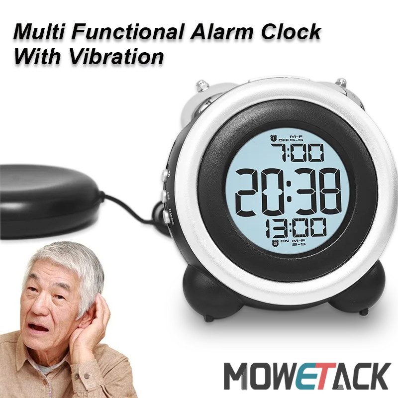 Multi-Functional Vibration Alarm Clock with a Vibrator Time Date Week ...