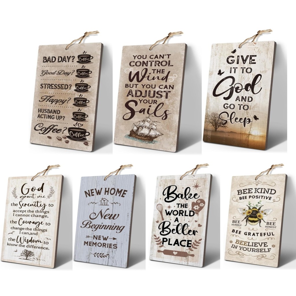 1 Piece Wooden Hanging Plaque, Sign, Motivational Religious Wall Decor ...