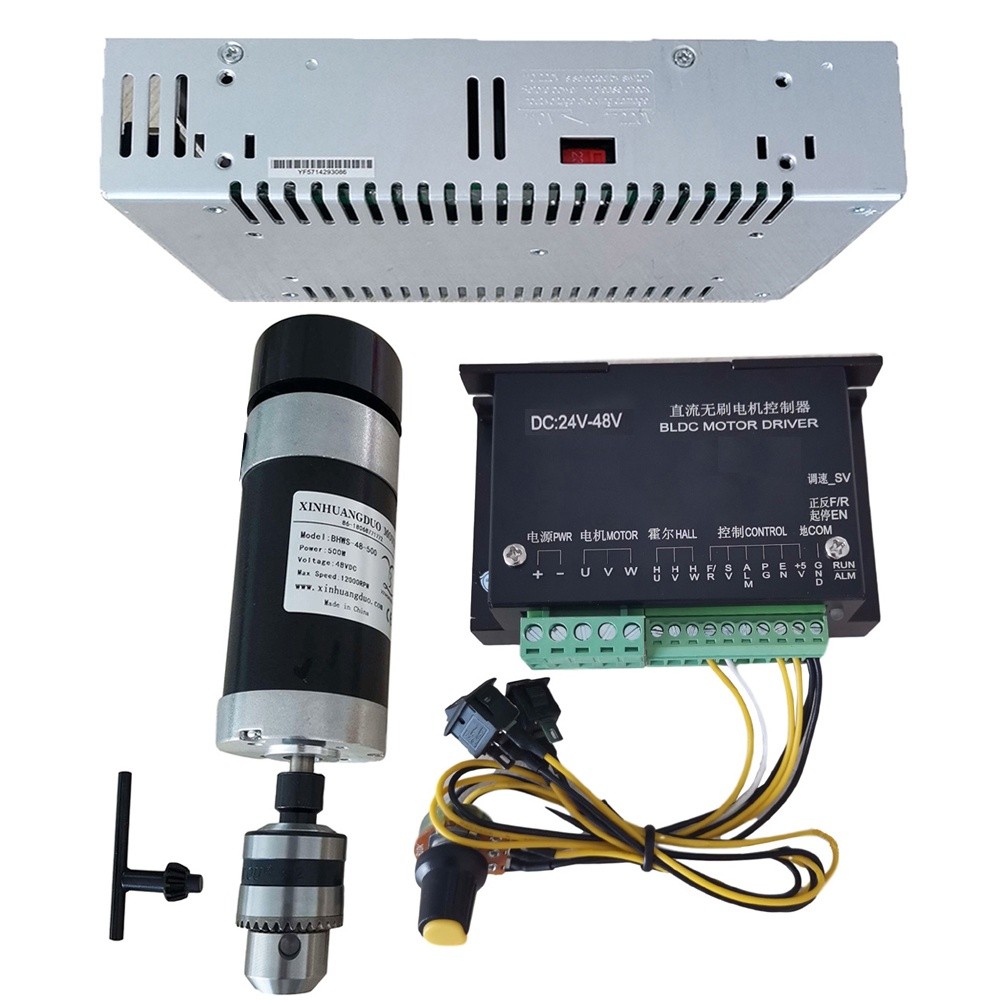 NEW 48v 500W Drill chuck Brushless Spindle Motor 57MM Clamp with Screws ...