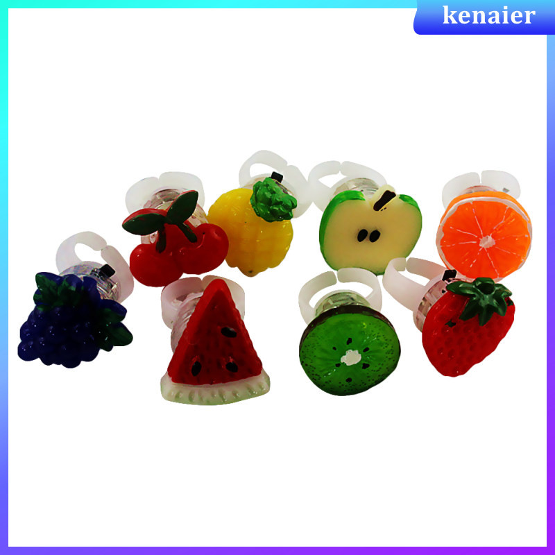 Light up Rings Rave Party Favors Kids Fruit Flashing Finger Lights ...