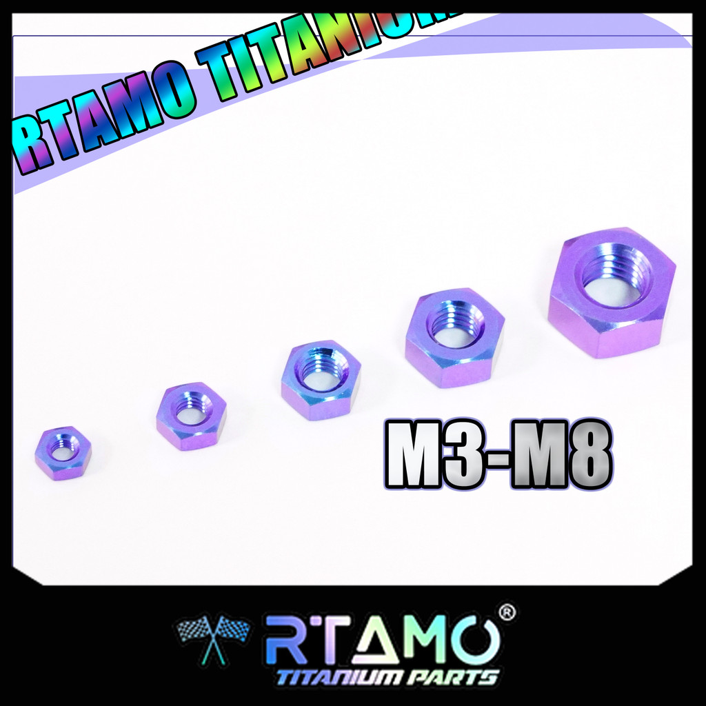 RTAMO Titanium Gr5 Hex Nut M3 M4 M5 M6 M8 Flange Nut Brake Lever Nut ...