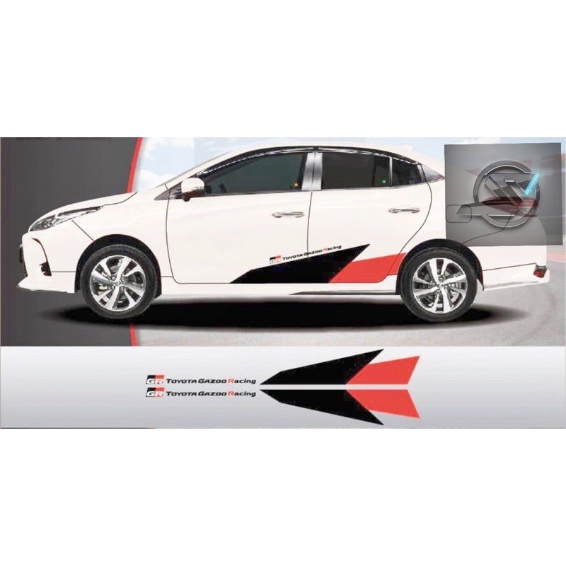 S840 2pcs GR Toyota Gazoo Racing Car Side Body Vinyl Decal Sticker ...
