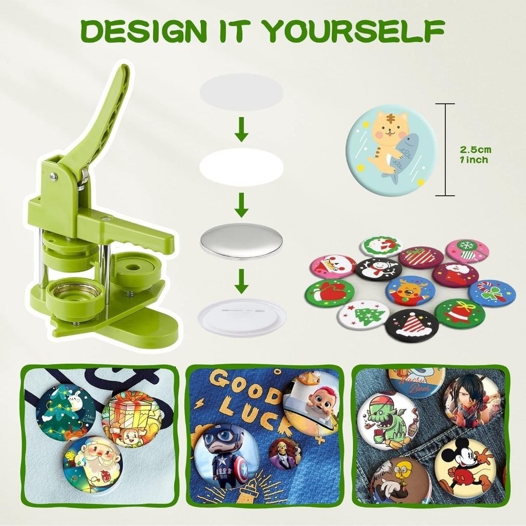 2SBC 58mm Set DIY Button Maker Machine Handmade Metal Pinback Supplies ...