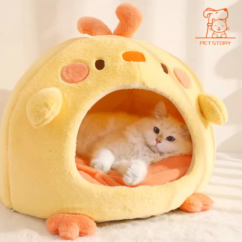 Cat Bed Winter Warm Closed Type Large Cat House Sense Of Security Warm ...