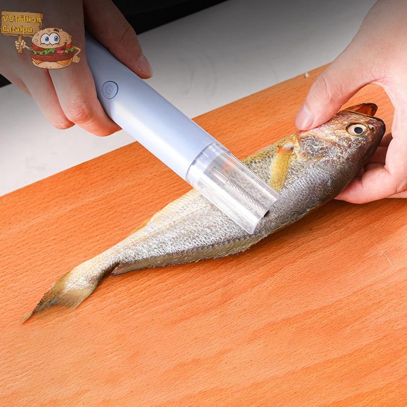 Vv Portable Electric Fish Scraper Waterproof Fish Scale Remover Cleaner ...