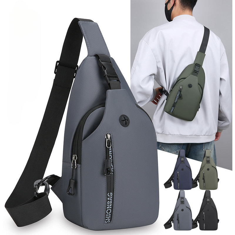 New Waterproof Chest Bag Fashion Men's Casual Large Capacity Shoulder ...