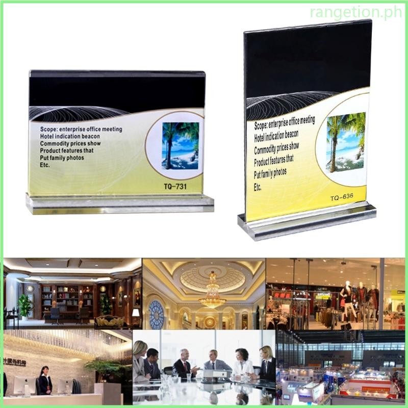 RAN 5 Pcs Set Acrylic Sign Holder T-Shape Display Stands Table Sign ...