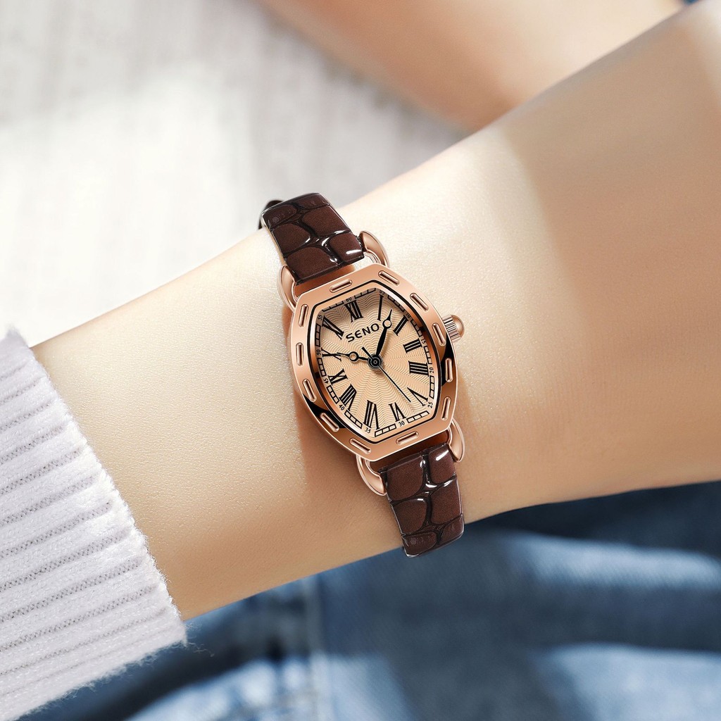 WatchSENO Retro Small Wine Barrel Watch Women's Belt Temperament Small ...
