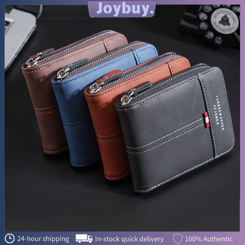 New PU men's wallet short horizontal zipper twenty fold zero wallet ...