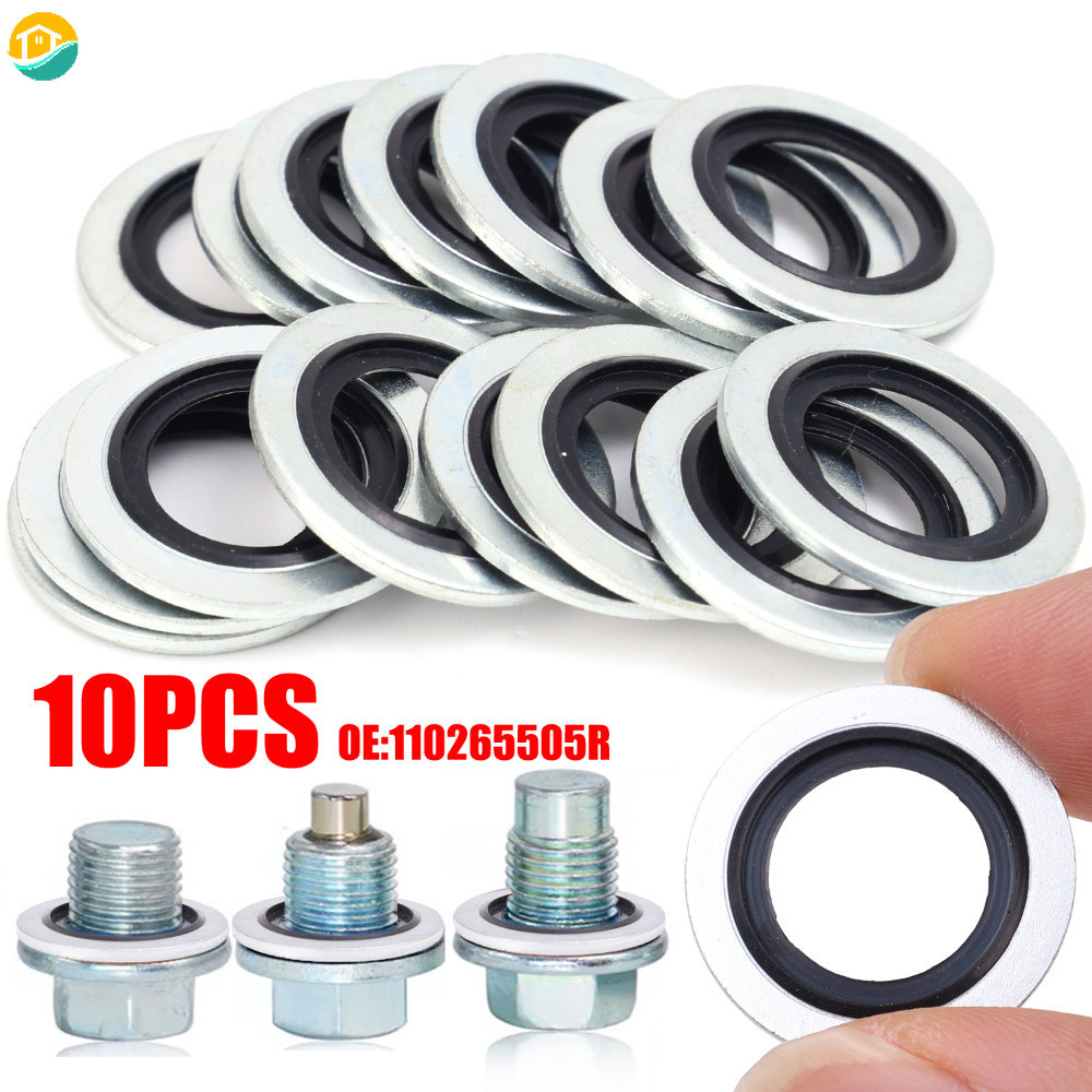 10Pcs M16 Sump Plug Gasket Car Oil Drain Screw Combined Sealing Washer ...