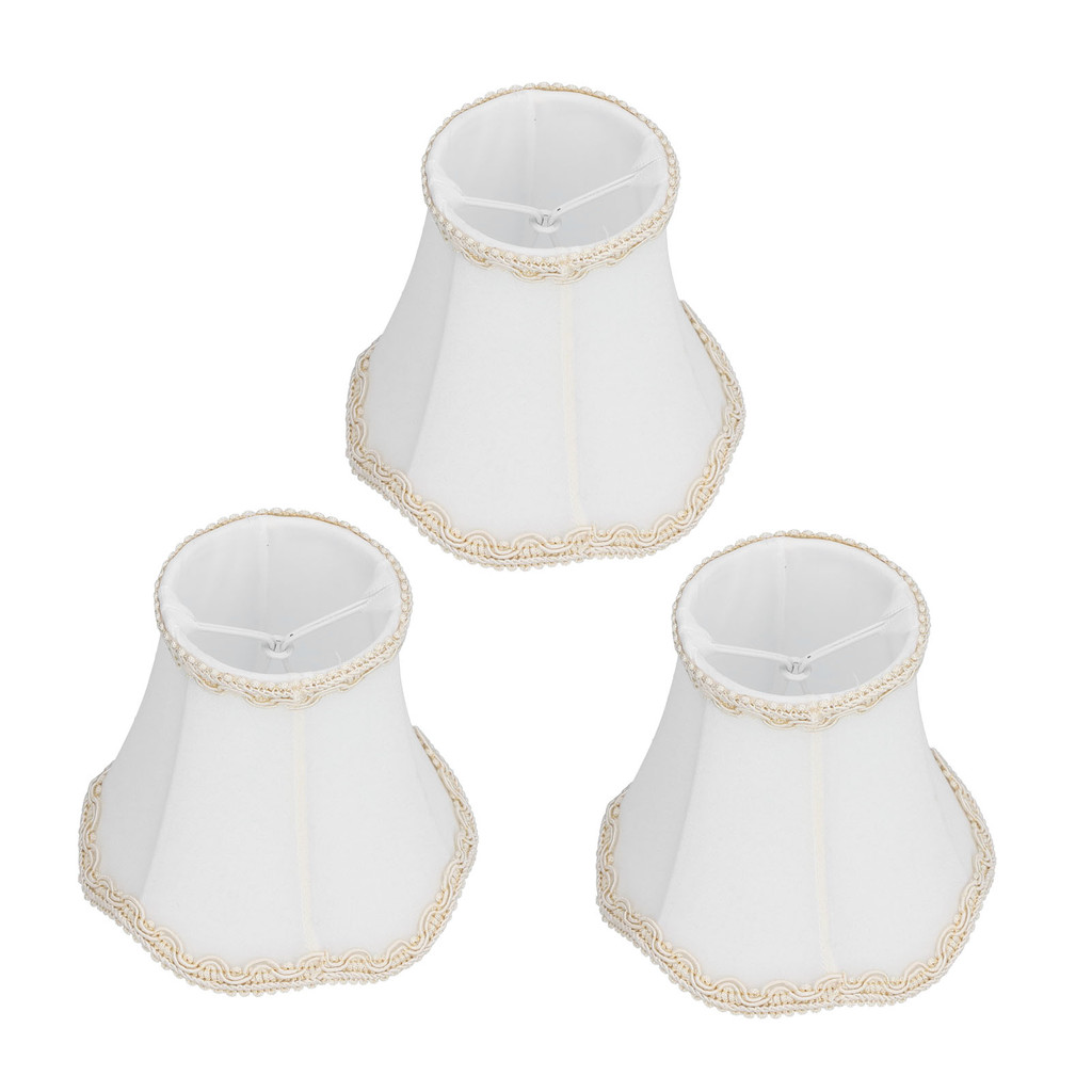 3Pcs Fabric Lamp Shade E14 Clip On Wall Lamp Candle Chandelier ...