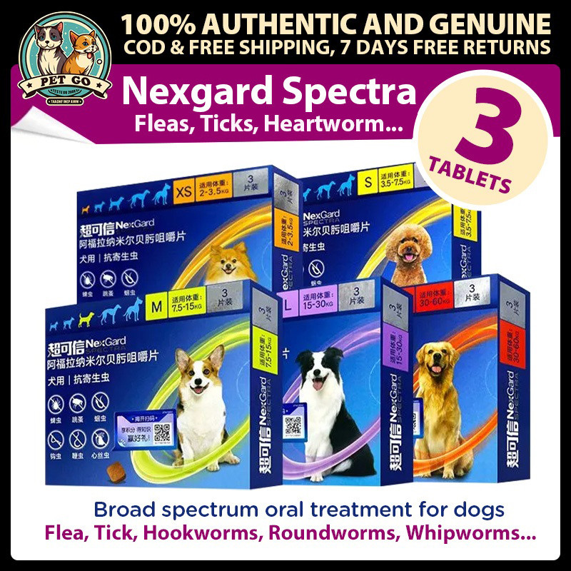 NexGard Spectra Chewable Tablets for Dogs All Breed Sizes Flea Ticks ...