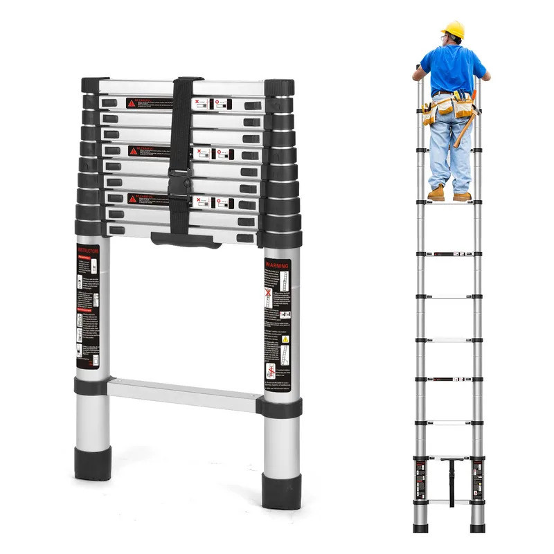 3.2M Telescopic Ladder with Locking Mechanism Telescoping Ladders ...
