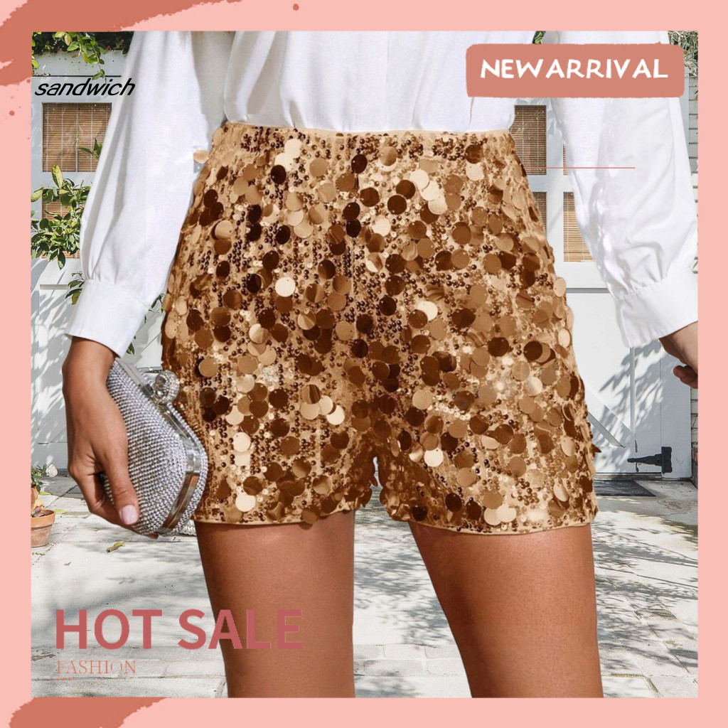 SAND Sequin Embellished Shorts Regular Fit Sequin Shorts Sparkly Sequin ...