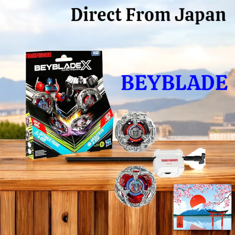 Beyblade x Transformers Collaboration Optimus Prime 4-60P vs Megatron 4 ...