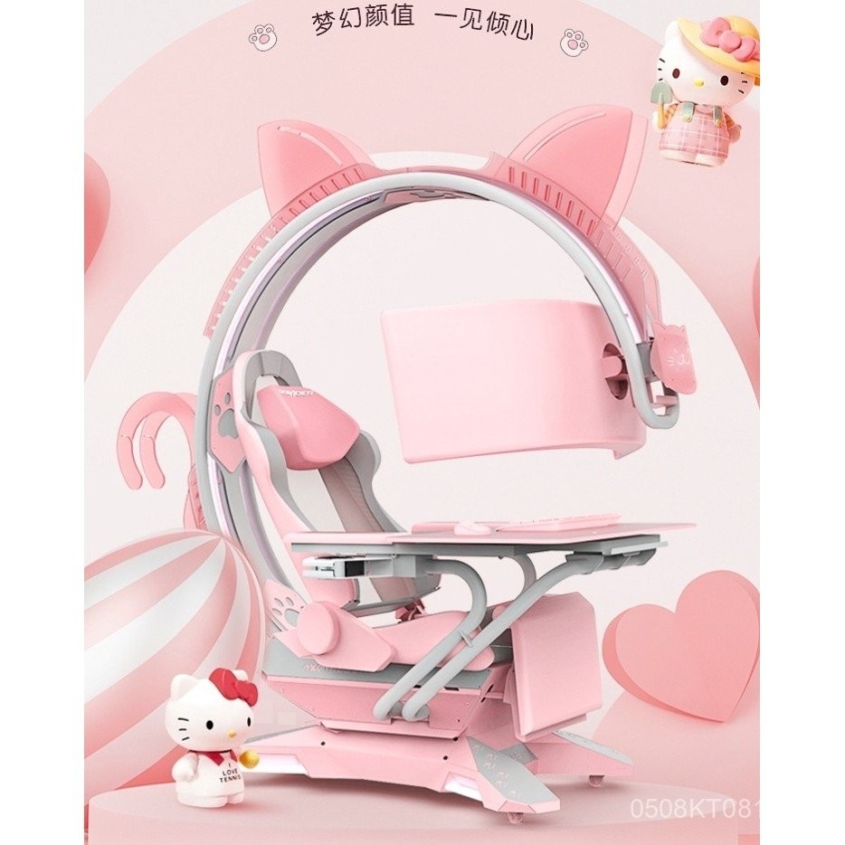 Zero Desk Chair Gaming Chair Computer Room Pink Gaming Seat Room Meow ...