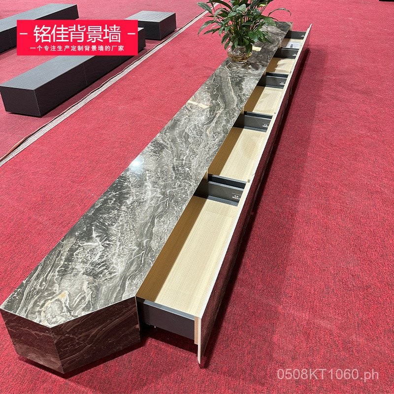 Wide Minimalist TV Stand Floor Cabinet Slate Board Living Room Italian ...