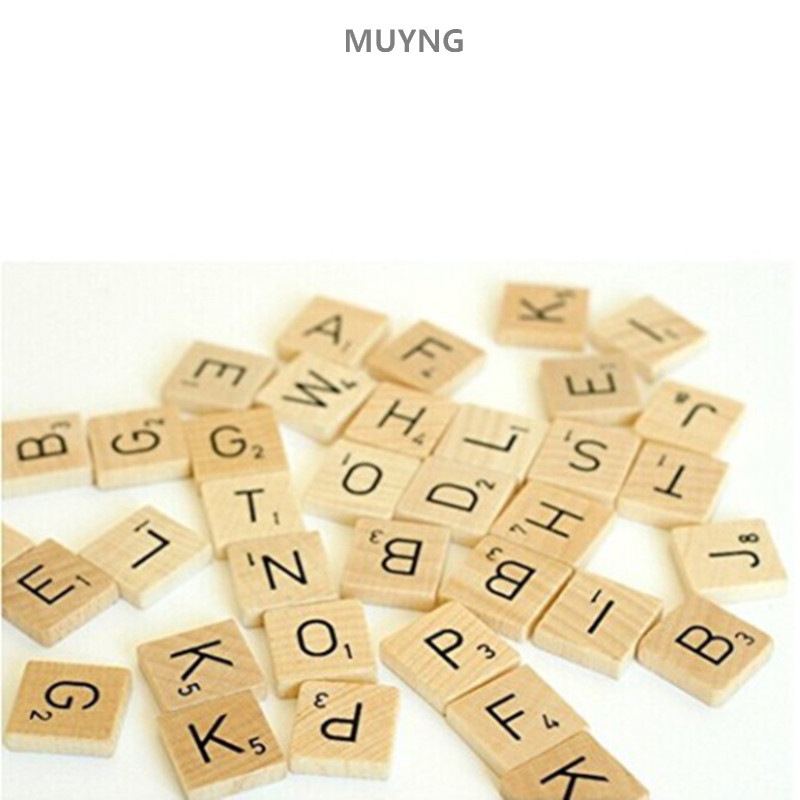 100pcs/Set Capital Letter Lowercase Letter Wooden Alphabet Scrabble ...