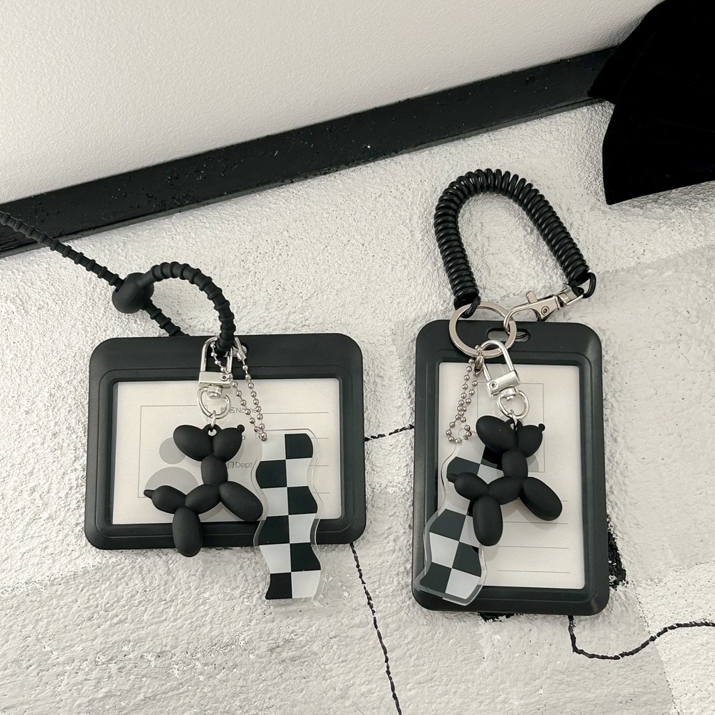 Black Balloon Dog Campus Student Card Case Halterneck Card Cover Bus ...