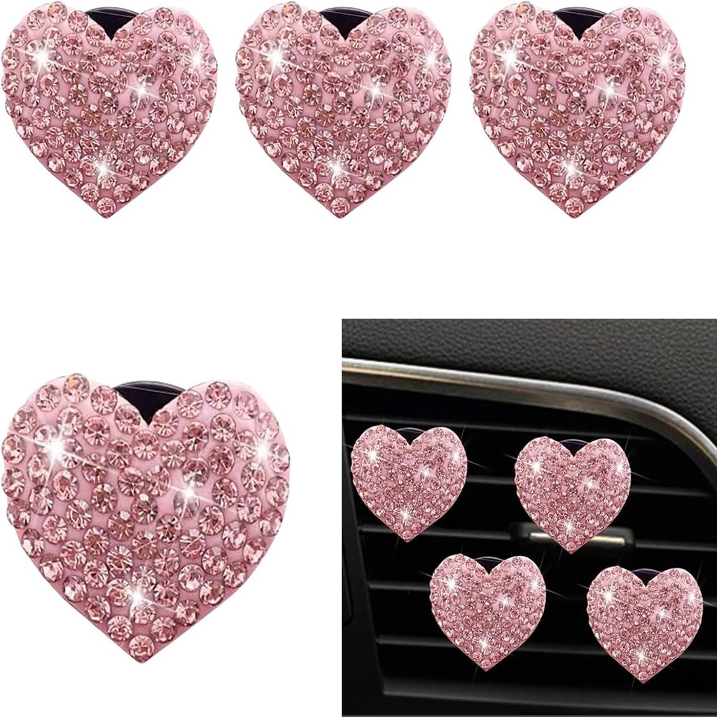 1Pack Car Bling Air Vent Fresh Clips, Heart-shaped Air Freshening ...
