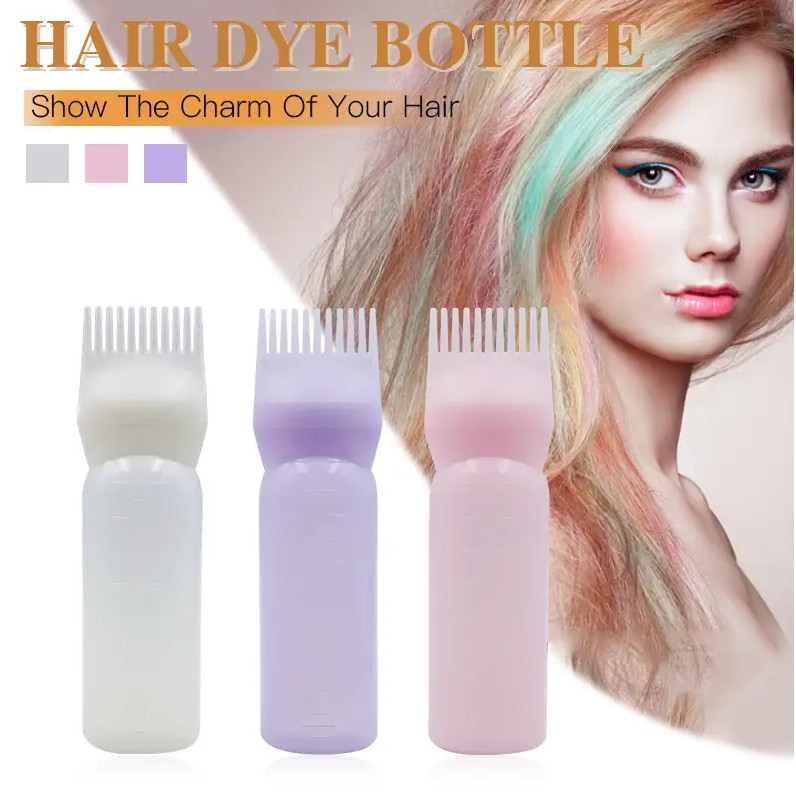 Comb Flask New Hair Color Bottle Dyeing Shampoo Bottle Oil Comb Hair ...