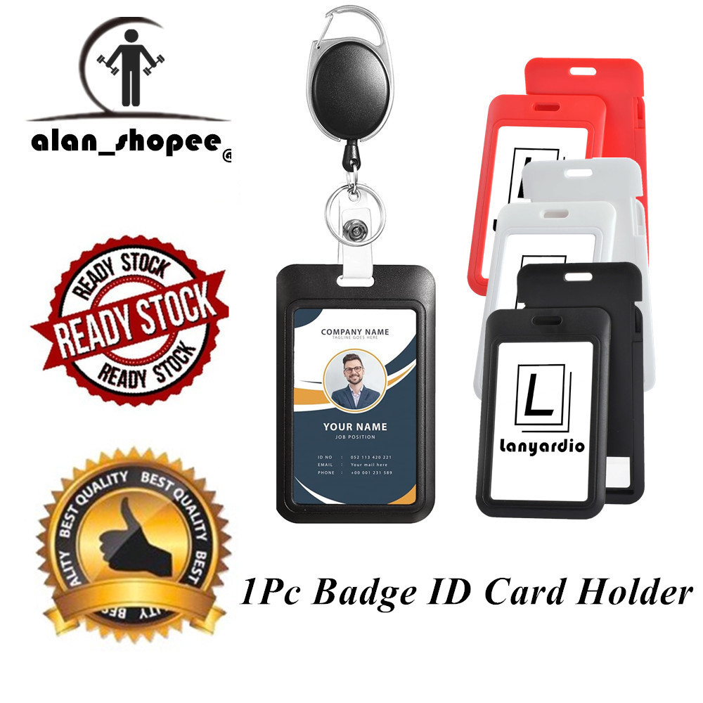 1 Pack Sliding ID Badge Holder with Clear Window ID Card Holder ...