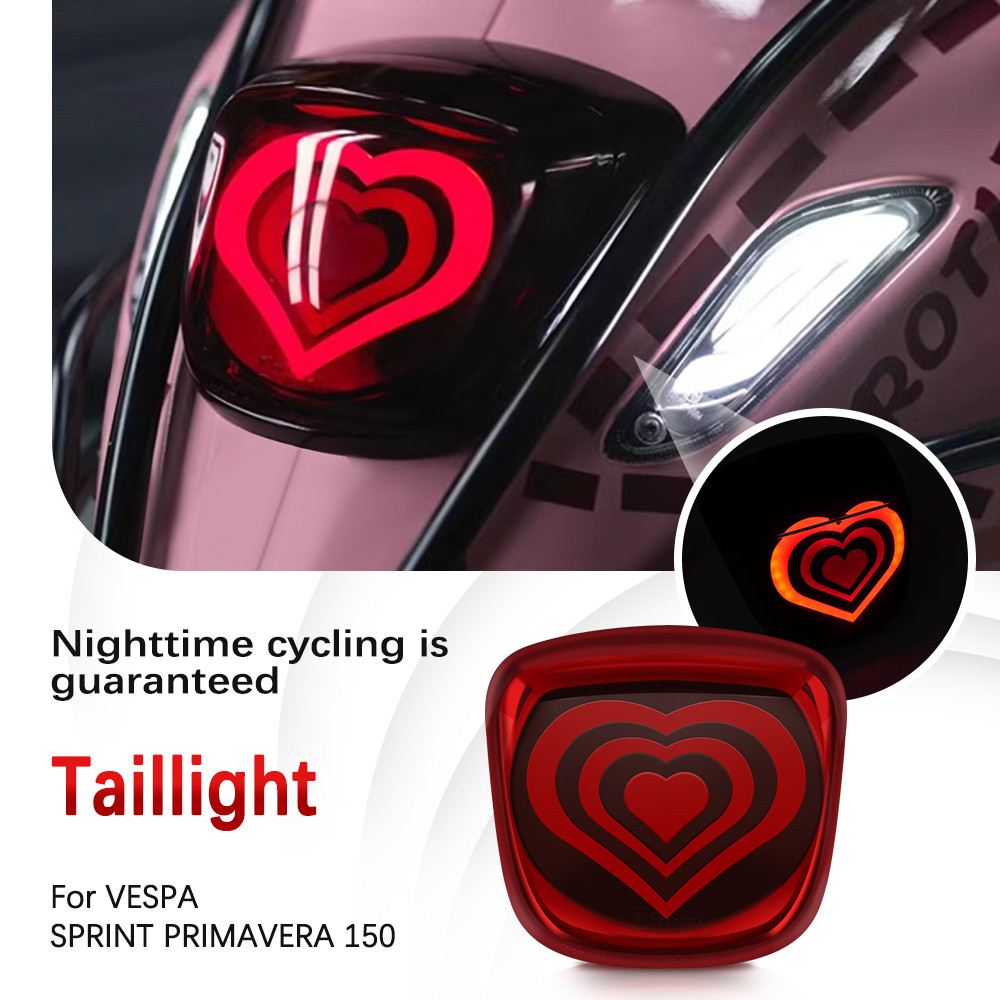 Motorcycle Heart Tail LED Light Rear Lamp Housing Brake Signal ...