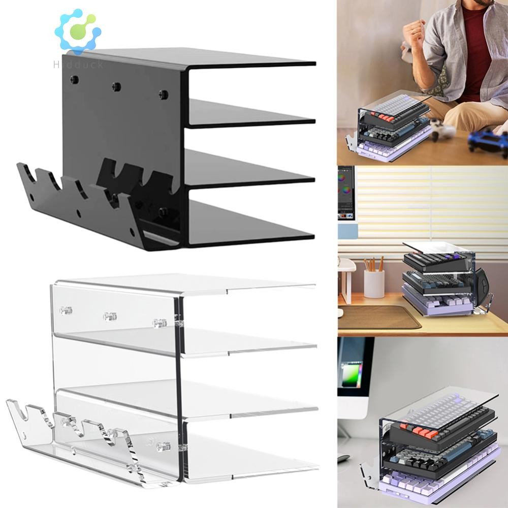 Acrylic Keyboard Mouse Storage Rack 3-Tier Keyboard Display Stand ...