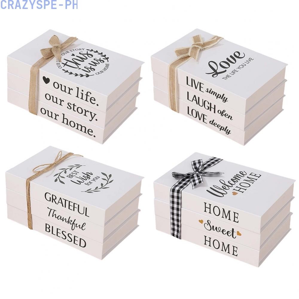 3 Piece Farmhouse Style Simulation Book Decor for Cozy Home Atmosphere ...