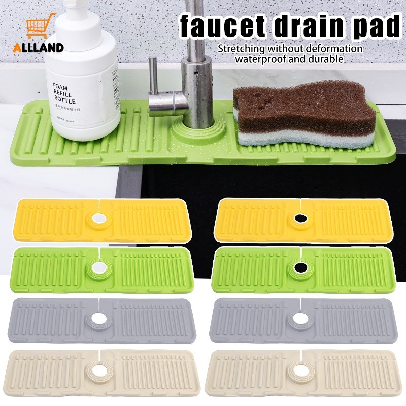 Silicone Faucet Splash Pad - Kitchen Foldable Drainage Basin Dry Pad ...