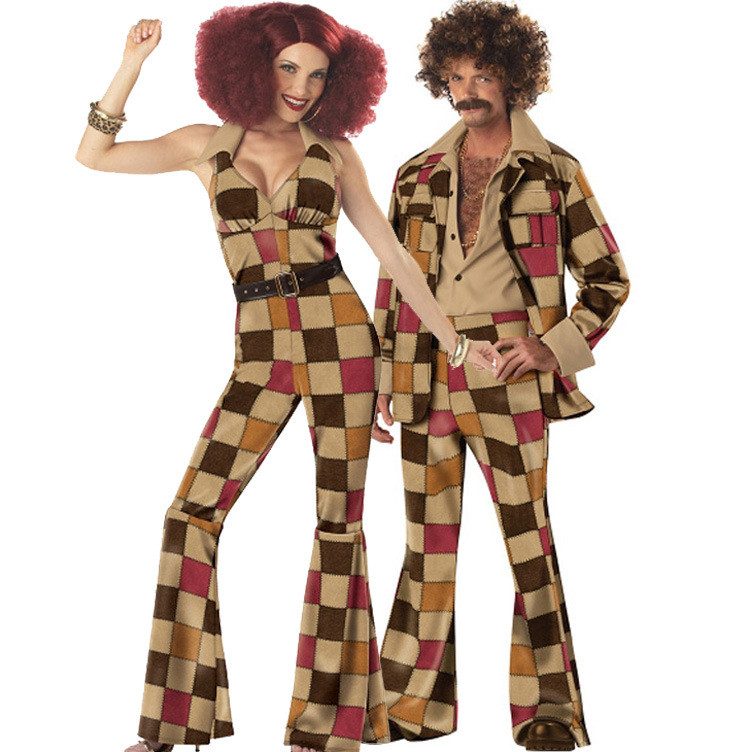 M-xl Men Women 70s Retro Disco Prom Queen Costume Role Playing ...