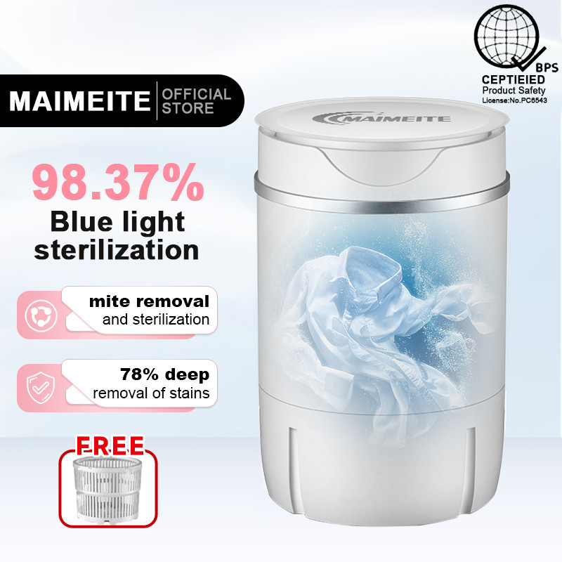 MAIMEITE Mini Portable Washing Machine With Dryer Blue Light ...