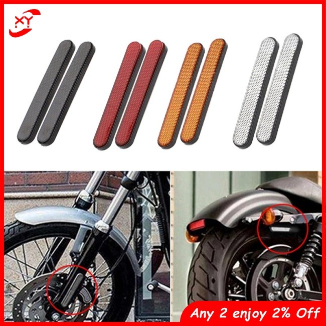 XY 1 Pair Motorcycle Safety Reflector Reflective Sticker Front Fork ...