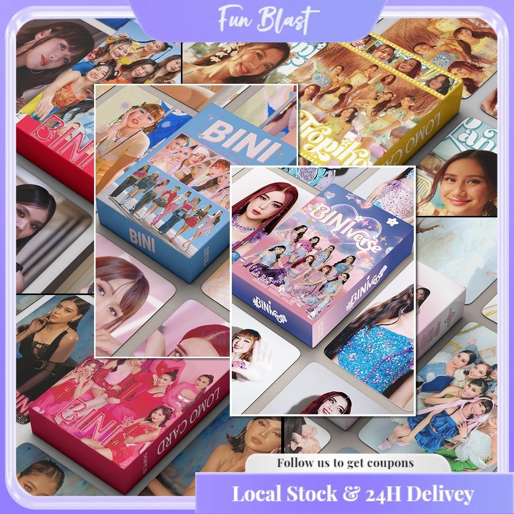 50Pcs/Box BINI Laser Cards Holographic BINI lomo cards Photocard ...