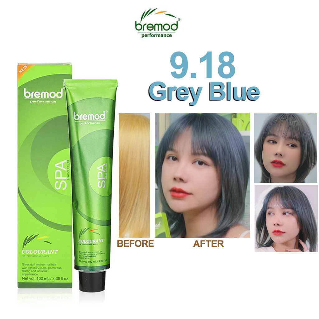 Bremod Hair Color Grey Blue 9.18 with Oxidizer 100ml Hair Superplex ...