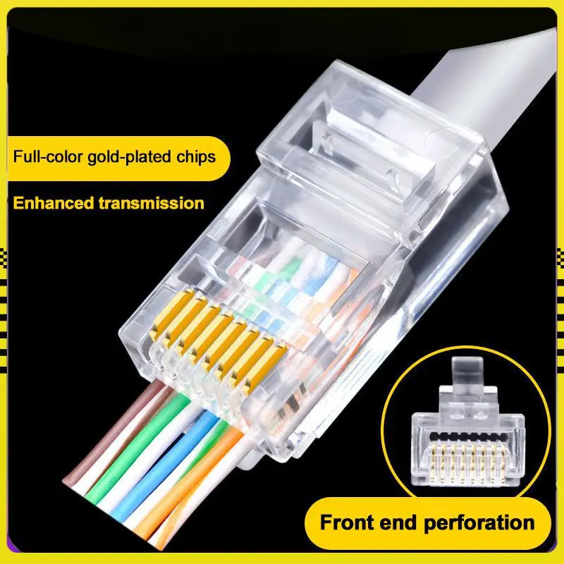 100PCS/lot RJ-45 Ethernet Cables Module Plug Network Connector UTP Cat5 ...