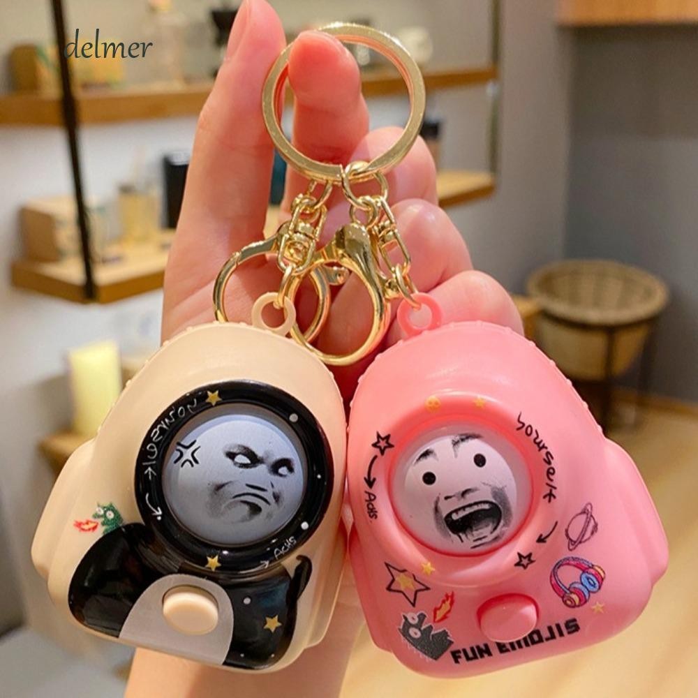 DELMER Expression Change Key Chain, Kawaii ABS 4 Facial Face Changing ...