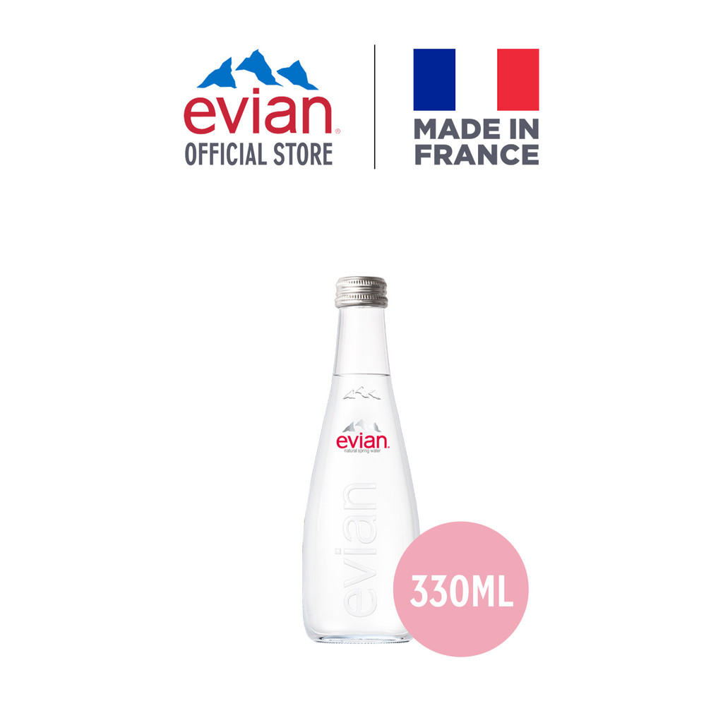 EVIAN Natural Mineral Glass Bottle 330ml | Shopee Philippines