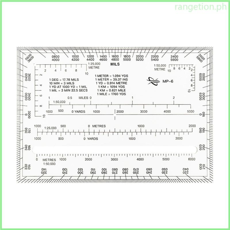 RAN Flexible Map Scale Protractor Clear Coordinate Scale Map 1 25000 ...