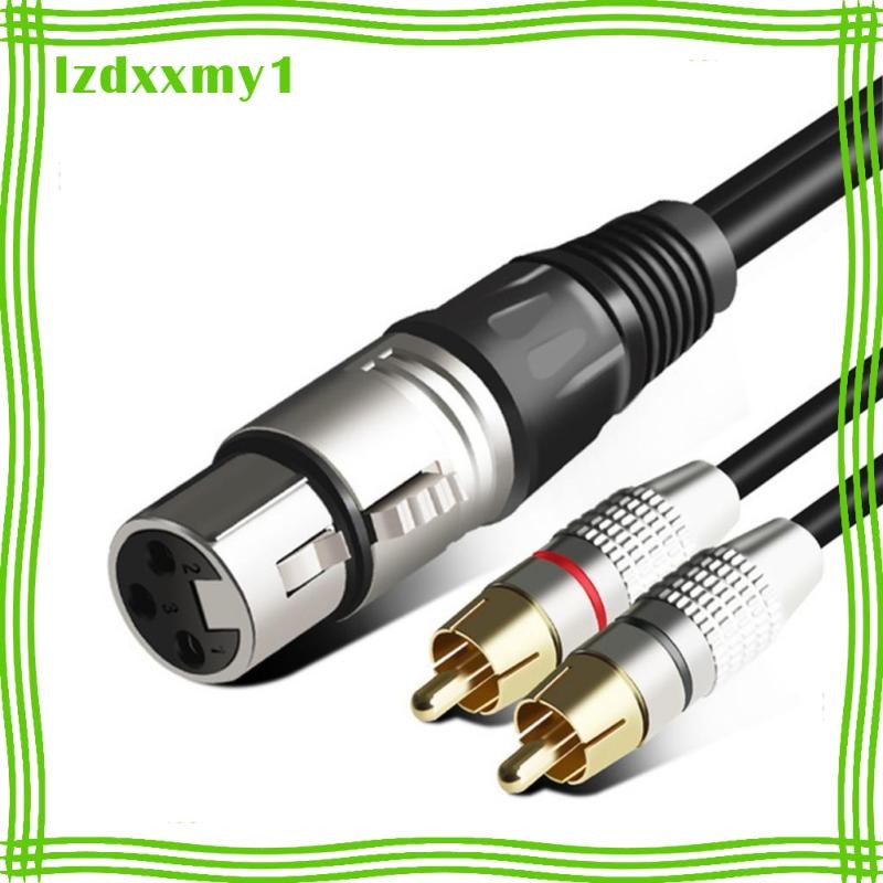 RCA Male to XLR Female Mic Cable Y-Splitter Connector Adapter 0.0.3m ...