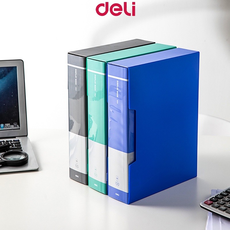Deli A4 Display Book Clear Folder 100 Pockets File Documents Storage ...