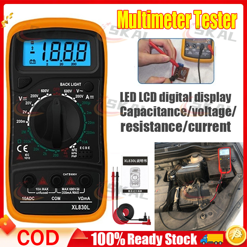 XL830L LCD Digital Tester Multimeter Manual-Ranging Multi Tester ...