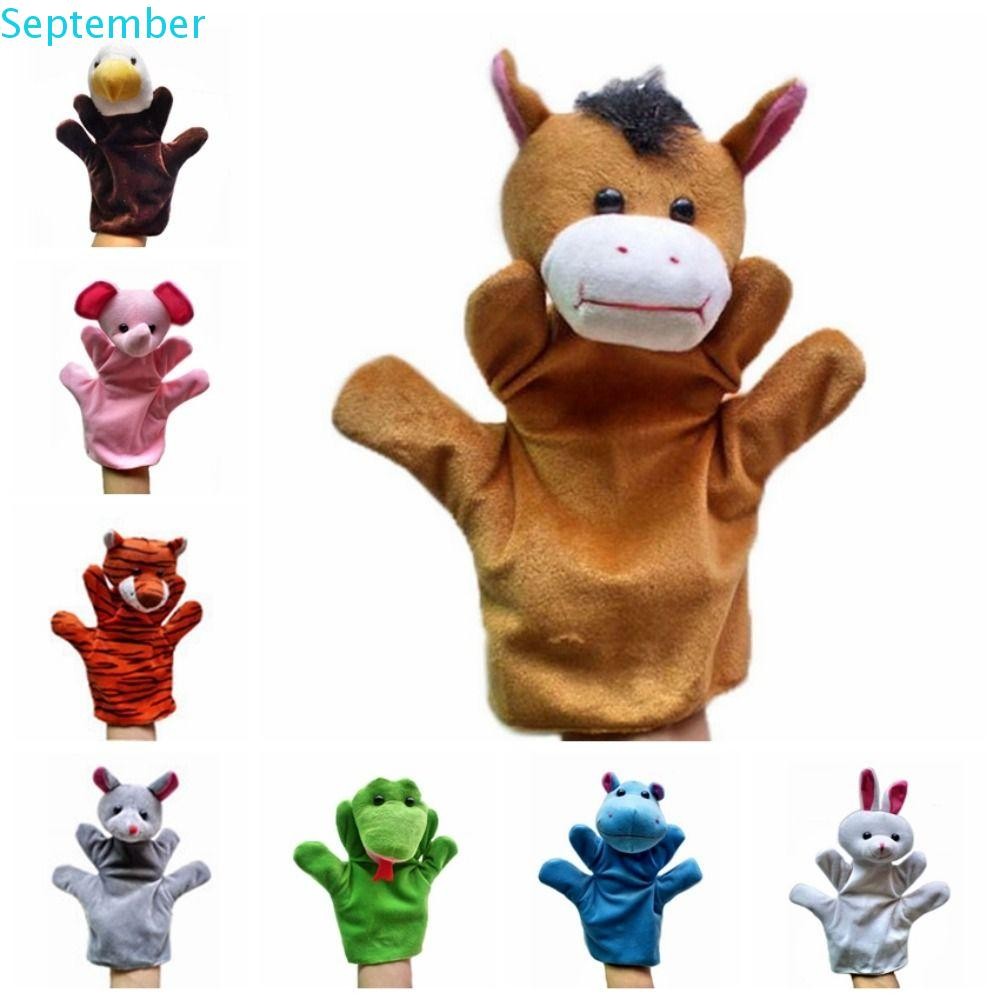 SEPTEMBER Hand Puppets For Animal, 24 Types Plush Toy Adorable Hand ...