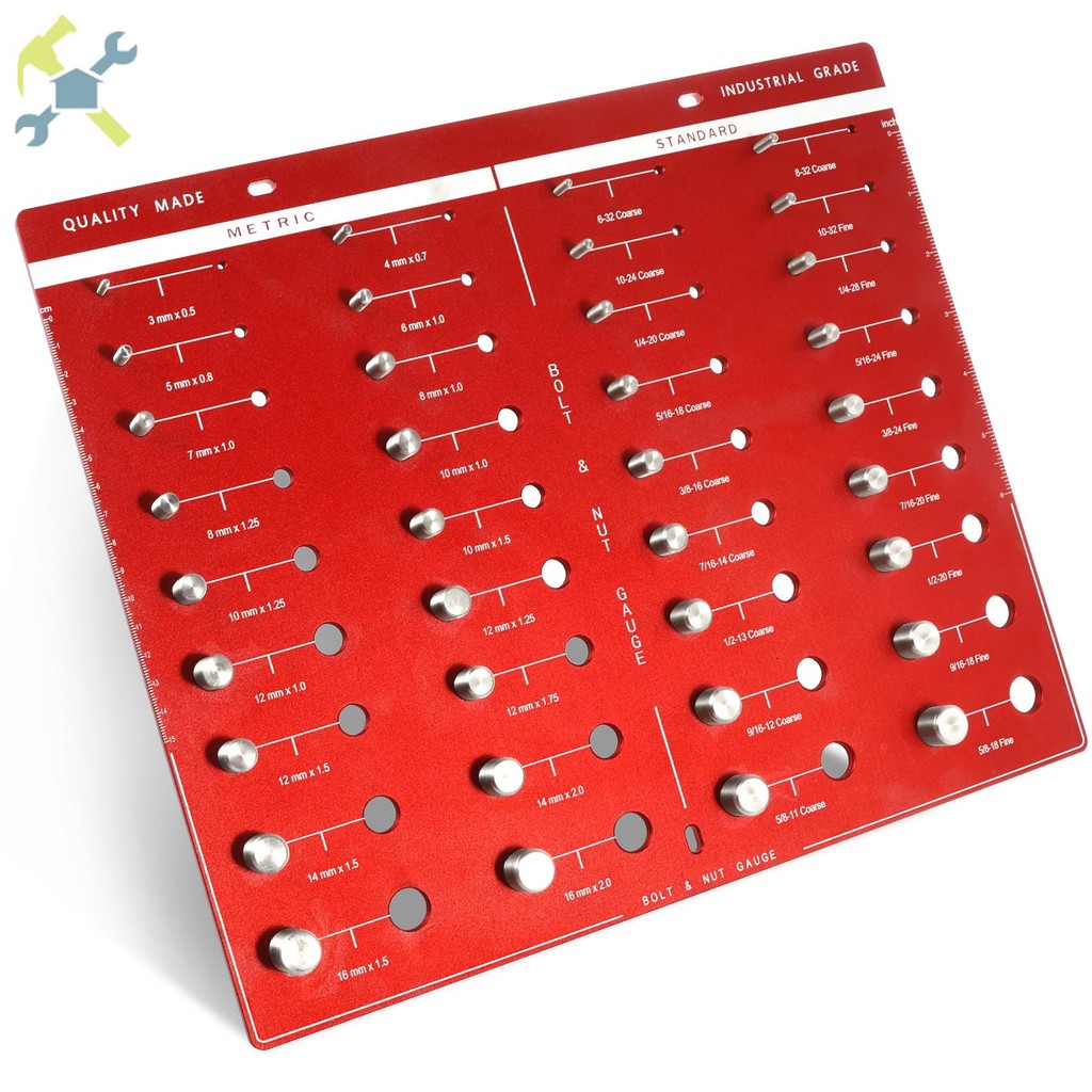 Nut and Bolt Thread Checker Aluminum Alloy Thread Identifier Gauge with ...